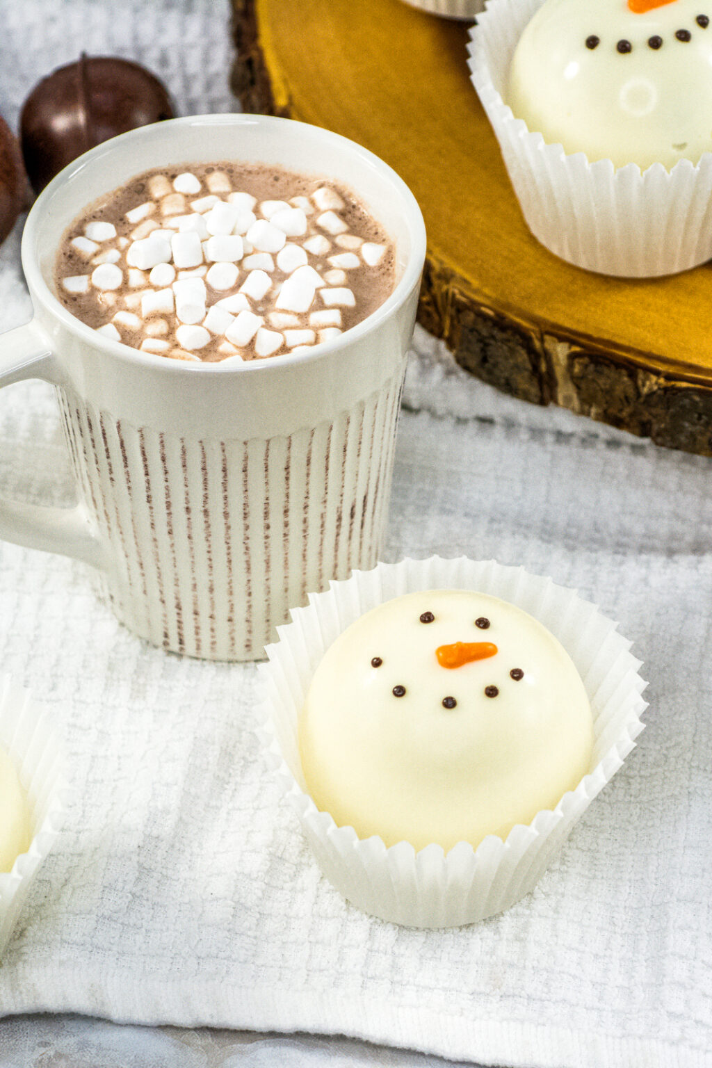 Snowman Hot Chocolate Bombs - Ditch the Wheat