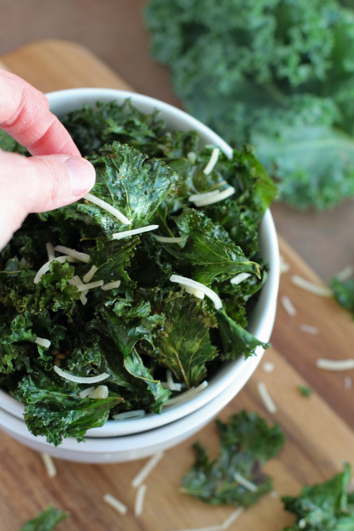Crispy Garlicky Kale Chips - Ditch the Wheat